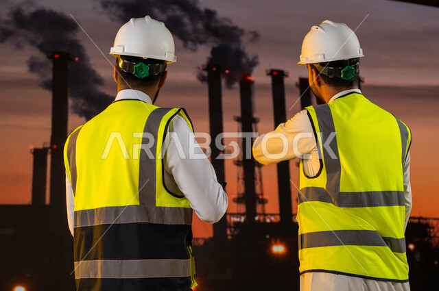 Observing the work of the factory from the outside, maintenance and ...