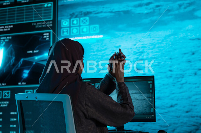 Applause gestures for the successful launch of the spaceship, a Saudi ...