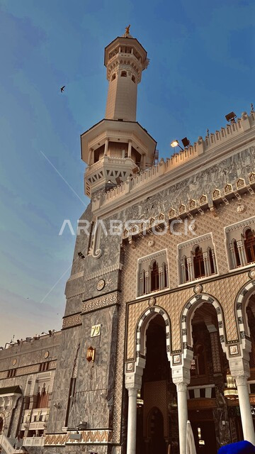 Minaret of the Holy Mosque of Mecca in Makkah Al-Mukarramah, Kingdom of ...