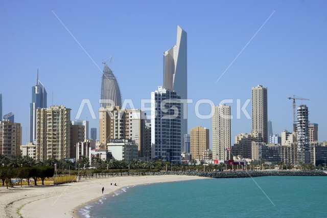 The famous towers and landmarks of Kuwait in broad daylight, the ...
