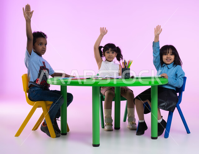 Participation by raising the hand during class, stationery and school ...