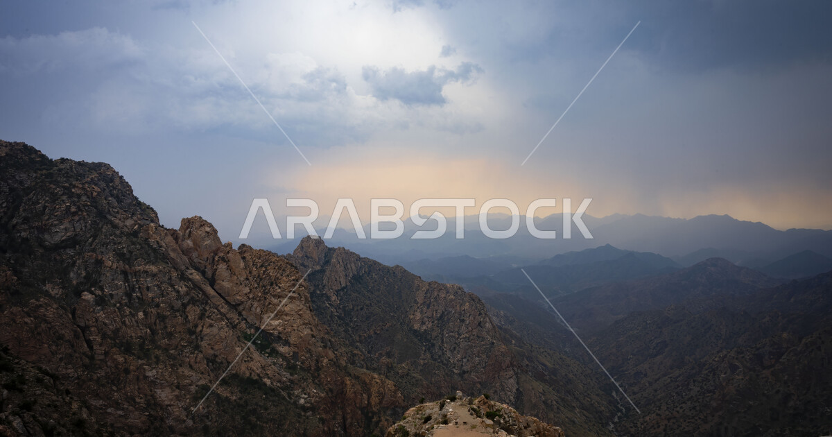 Al-Shifa Mountains in the city of Taif in the Kingdom of Saudi Arabia ...
