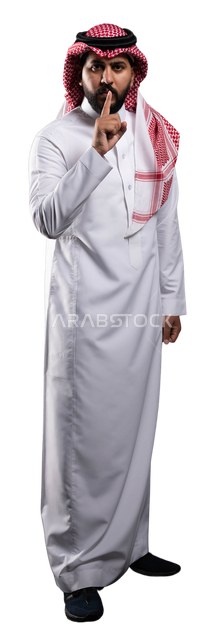 Calm, quiet, and not being disturbed, a portrait of a Saudi Gulf Arab ...