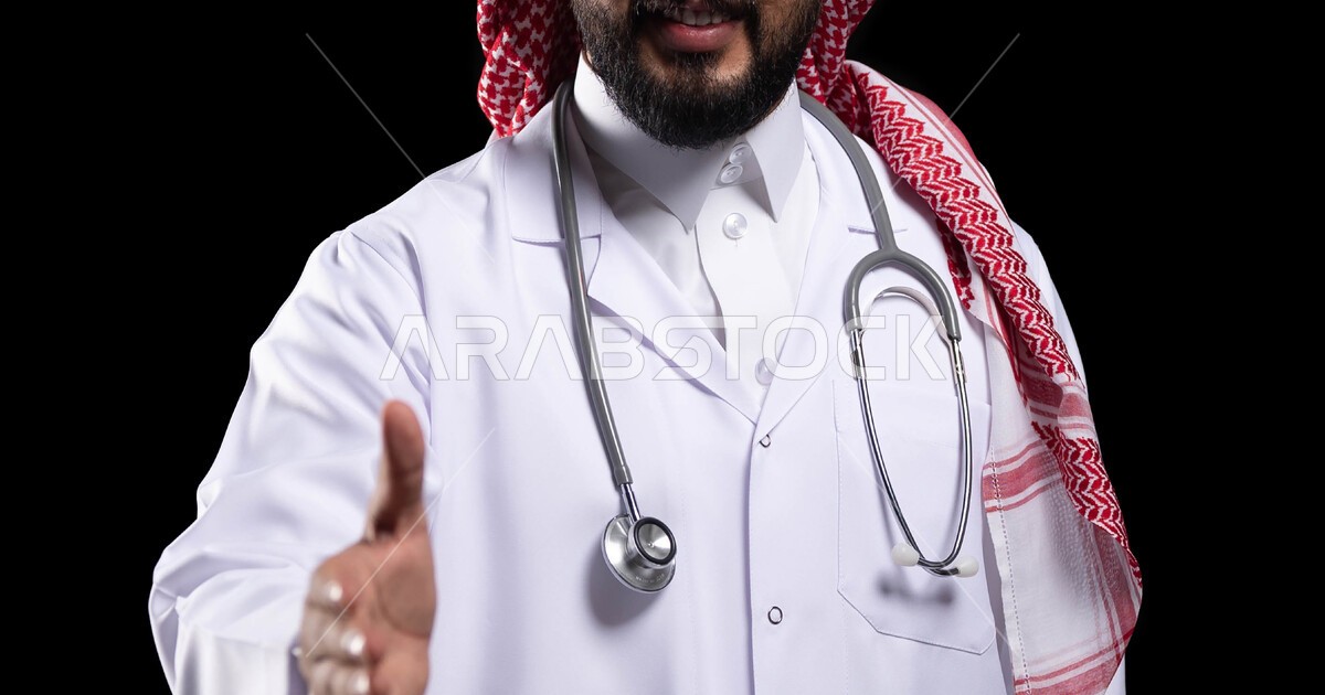 Gestures indicating greetings and peace, medical examination and rapid ...