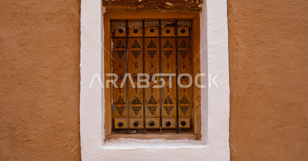 Najdi mud house window, mud walls and houses, Saudi heritage and ...