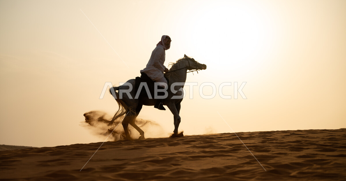 The activities and events of riding horses in the desert, wandering in ...