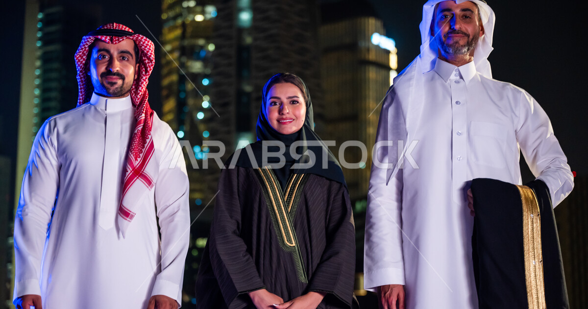 Standing upright, confident, and proud of the Saudi state and looking ...