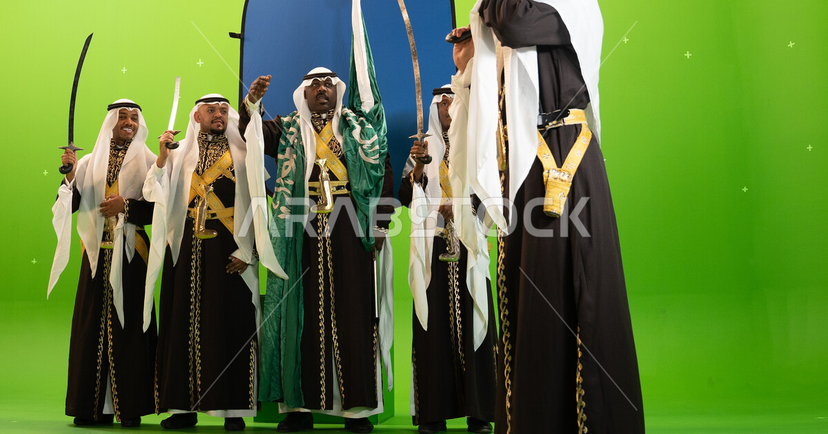 The Najdi Ardha band in celebrations and national events, Saudi ...