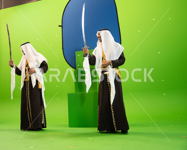 Using swords in folk dance, celebrating the anniversary of the founding ...