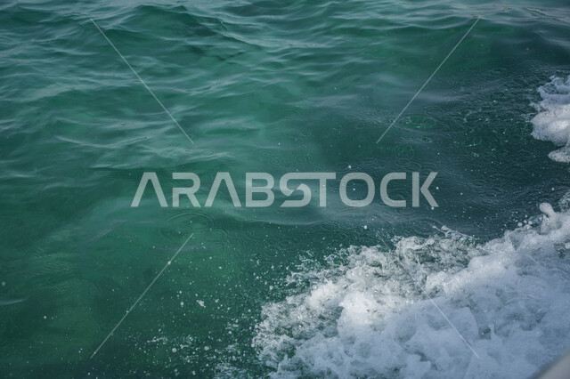 Red Sea waves, recreational tourist places, close-up image of sea and ...