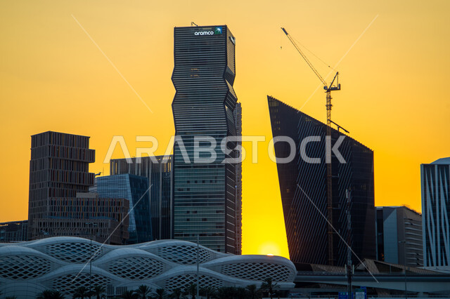 A close-up of the King Abdullah Financial Center in Riyadh, Saudi ...