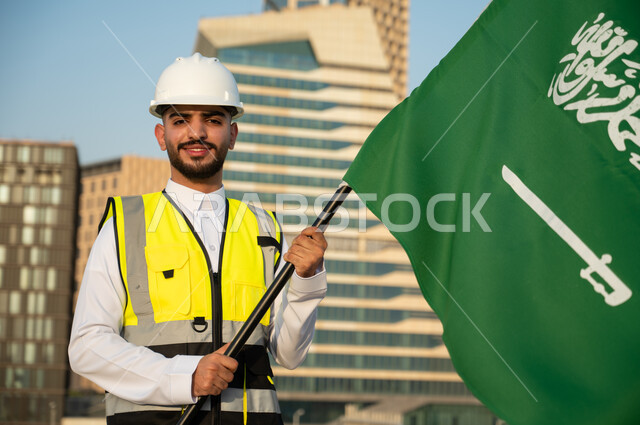 Construction and architecture concept, a Saudi Arabian Gulf engineer ...