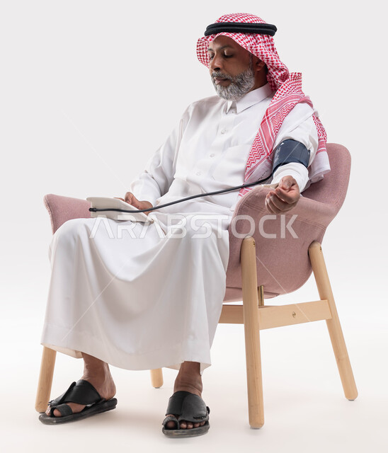 Periodic follow-up of blood tests, a portrait of an elderly Saudi Gulf ...
