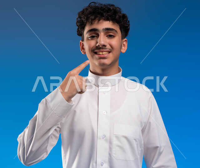 Taking care of dental hygiene and health, a close-up portrait of a ...