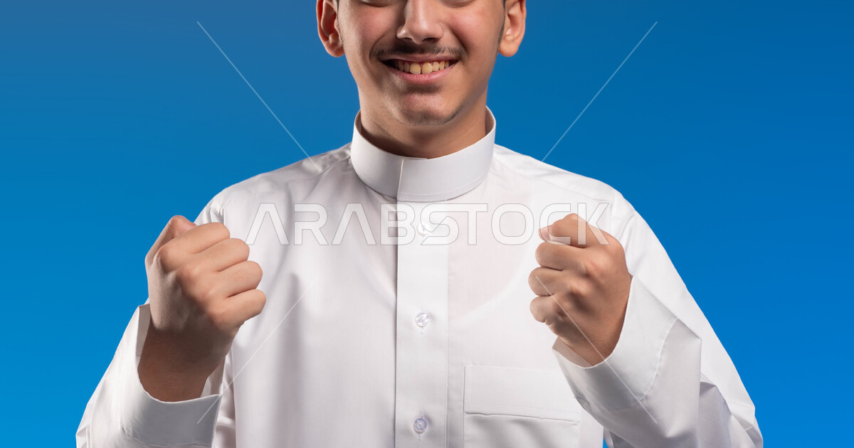 Gestures of interaction and integration, a close-up portrait of a young ...