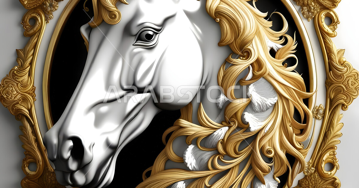 A masterpiece of a three-dimensional model of the head of a purebred ...