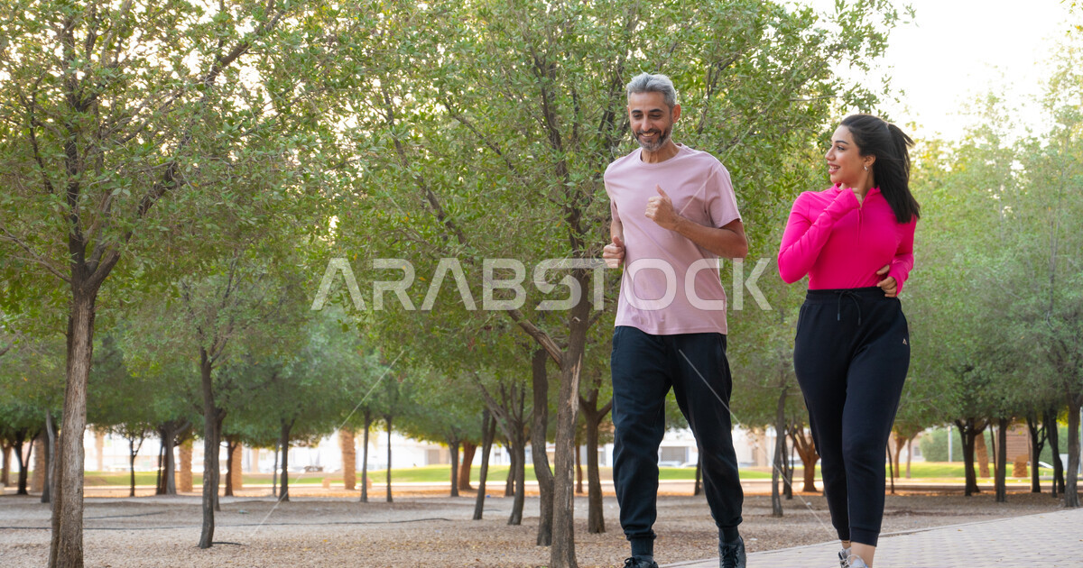 Doing exercises to maintain fitness and physical fitness, a Saudi Gulf ...