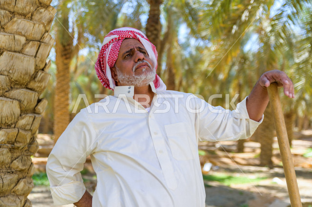 A Saudi Gulf farmer with different emojis and facial expressions, he ...