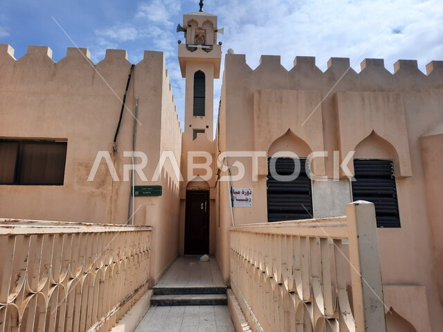 The main entrance to the historic Addas Mosque in Taif, sacred Islamic ...