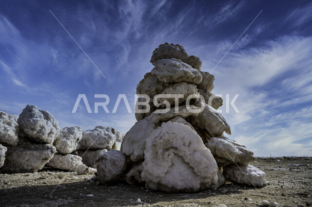 The salt lake in the Al-Khomra area in Jeddah, famous tourist ...