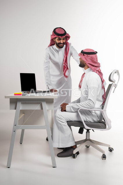 Feeling admired in performance and support, portrait of a smiling Saudi ...