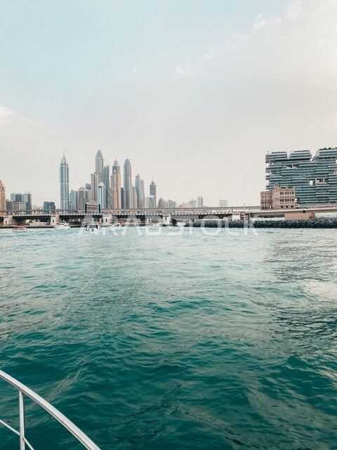 Dubai Marina in the United Arab Emirates, the waterfront of the Arabian ...