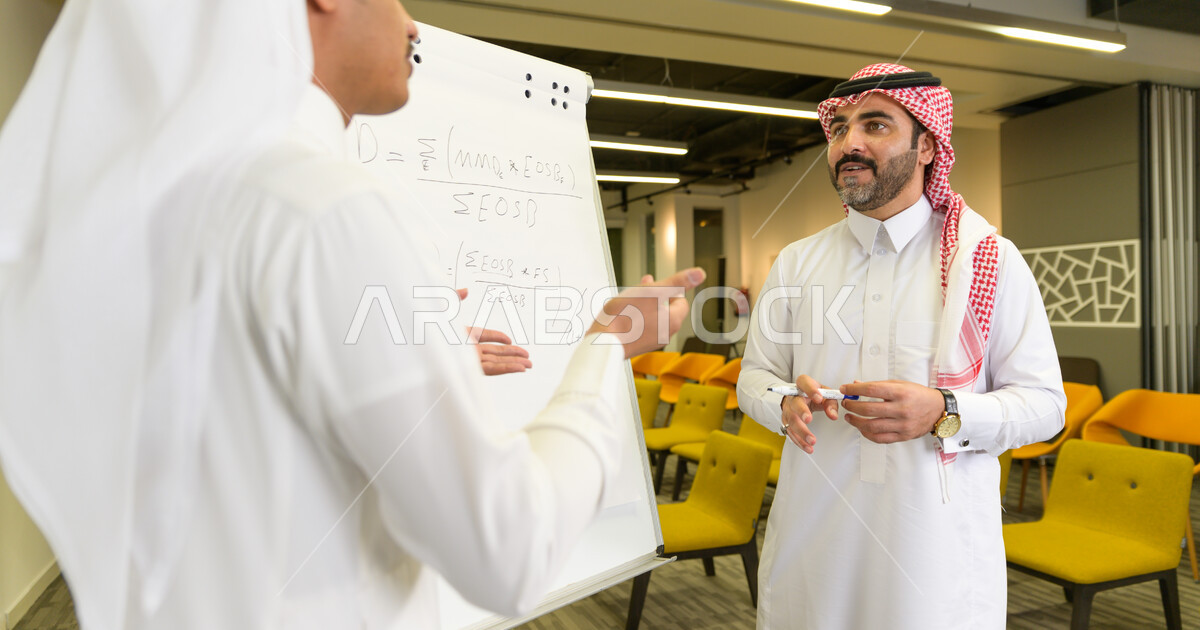 A Saudi businessman explains about the company's strategies on a ...
