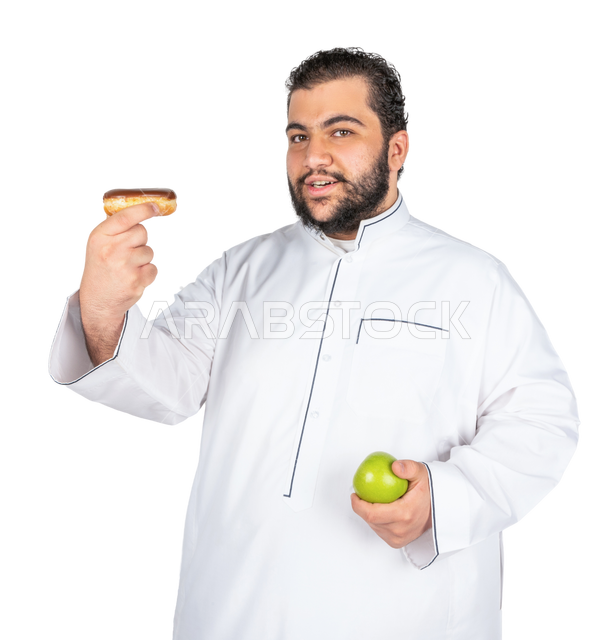 Portrait of a fat young Saudi Arabian Gulf man who is the best between ...