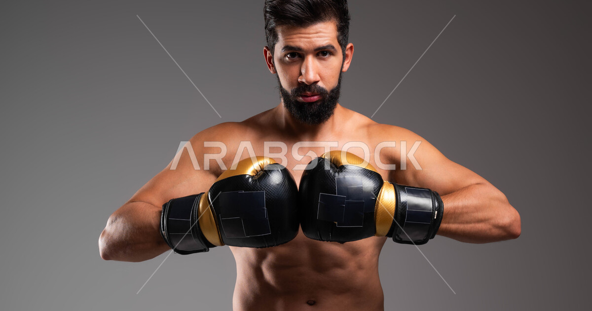 Mastering fighting movements, preparing to start wrestling, physical ...