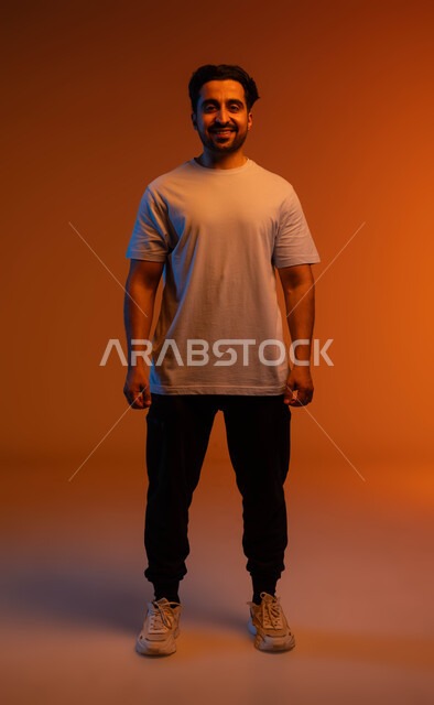 An important Saudi figure standing upright, the concept of elegance ...