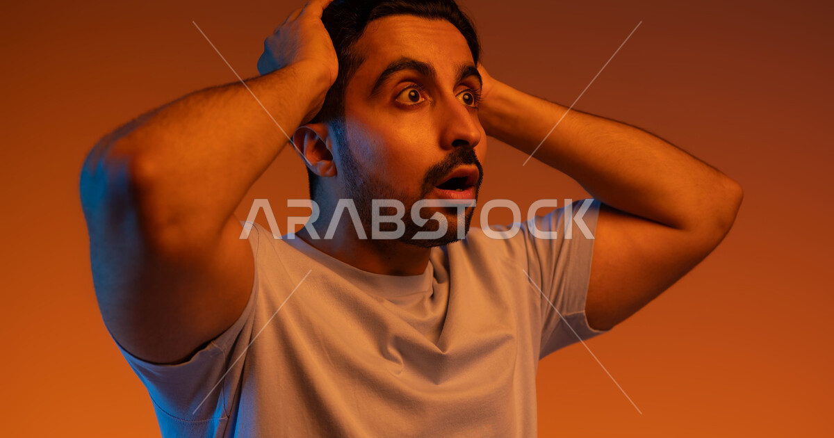 الشعور بالصدمة والذهول والانبهار، الاستغراب والتفاجؤ من شيء ما، بورتريه ...