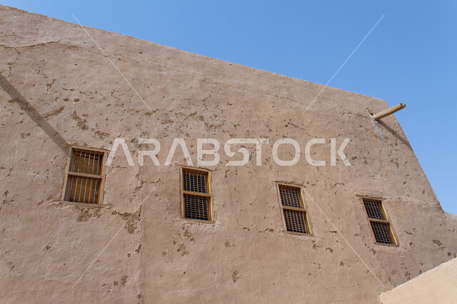 Arab-style architectural art for ancient clay buildings, windows in the ...