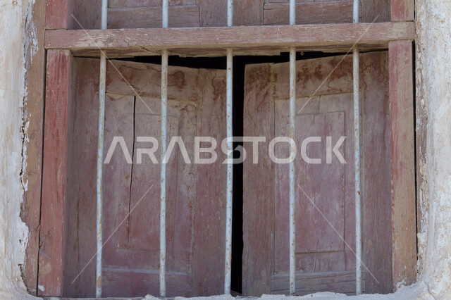 Saudi civilization, authenticity and nobility, a close-up of wooden ...