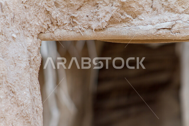 Destroyed clay windows, the heritage village in the city of Al Majmaah ...