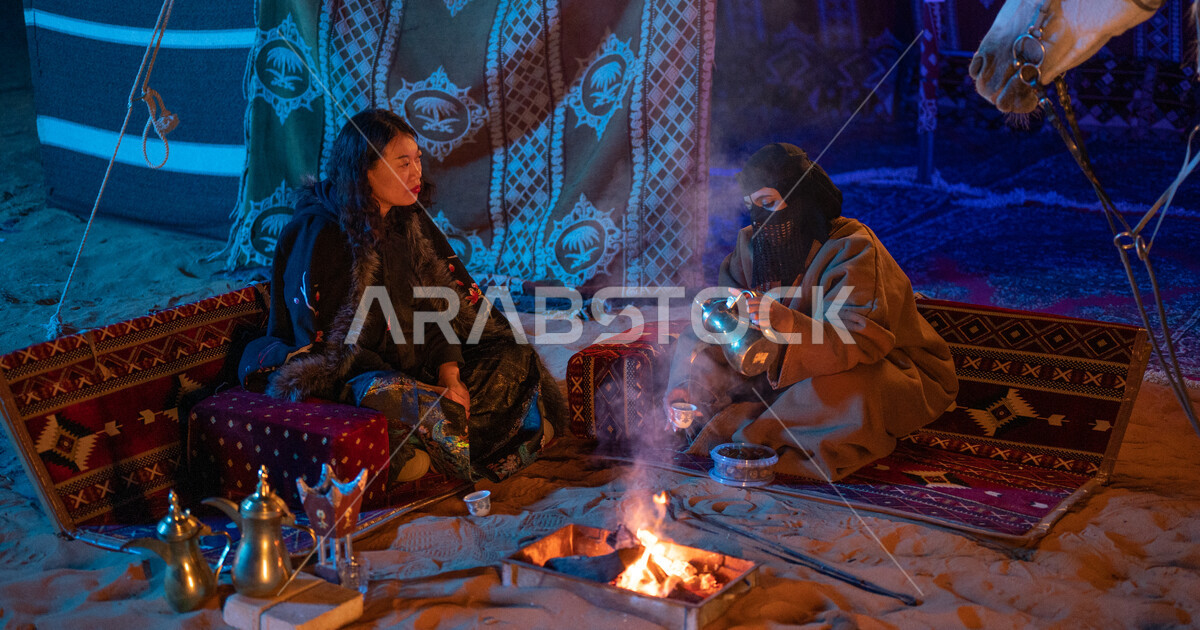 The concept of good generosity and hospitality, authentic Saudi customs ...