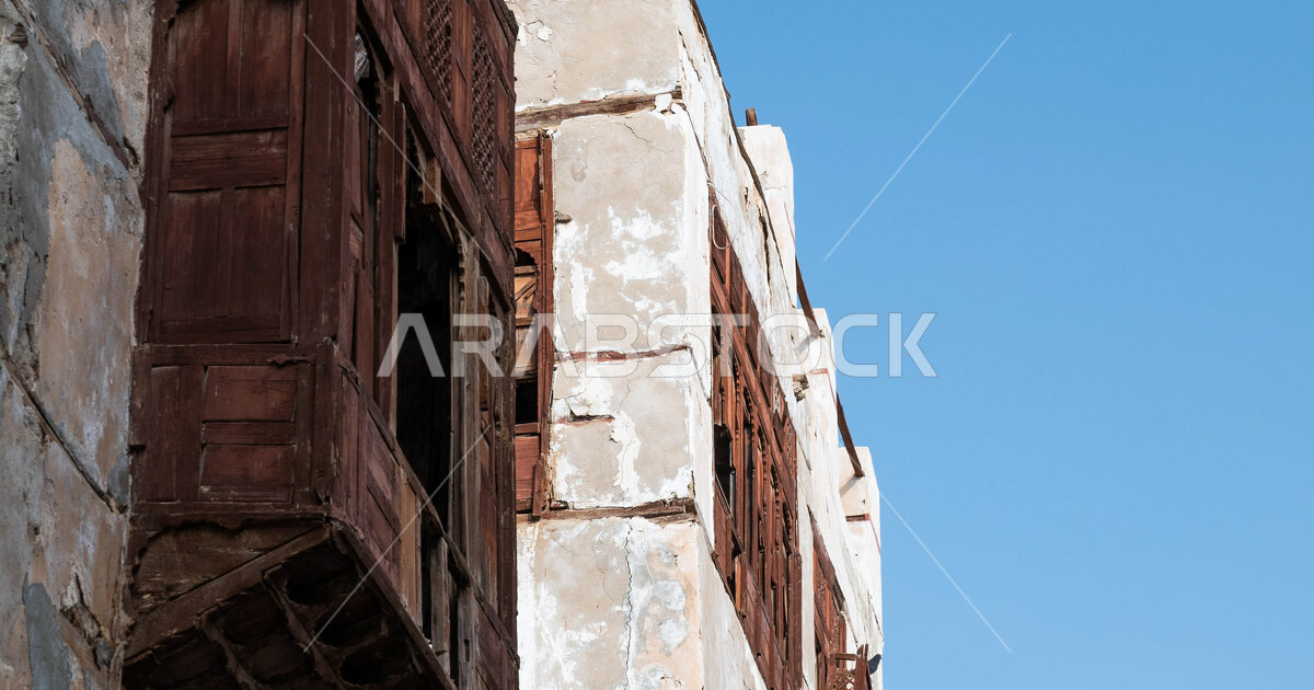 The old Rawashin in the historic city of Jeddah, with an ancient Arab ...