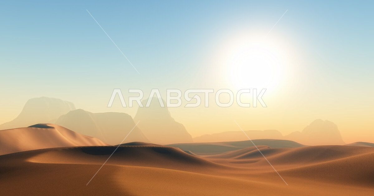 Hills and sand dunes in the daytime, natural terrain in the Empty ...
