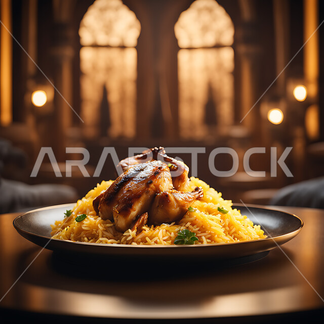 Dishes of popular traditional Arabic food, delicious healthy food ...