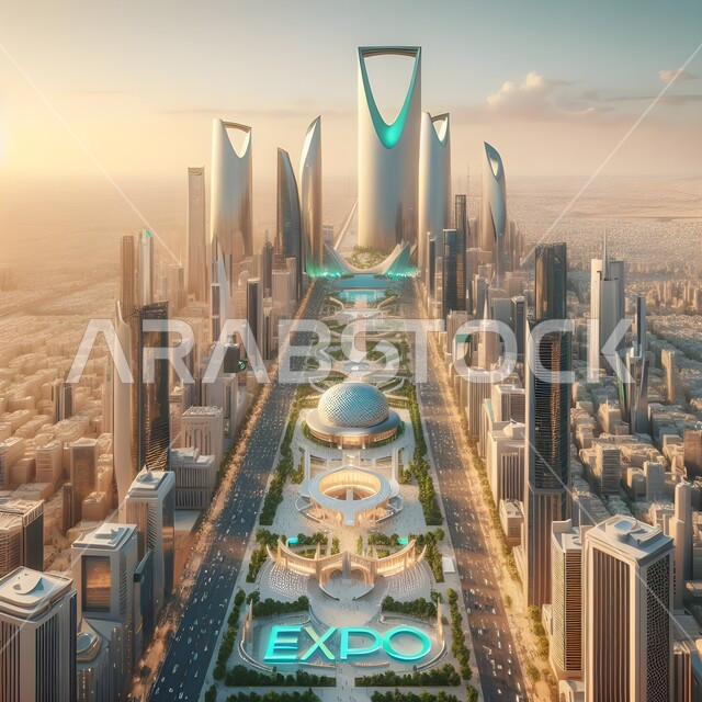 Illuminating the famous economic and commercial towers and skyscrapers ...