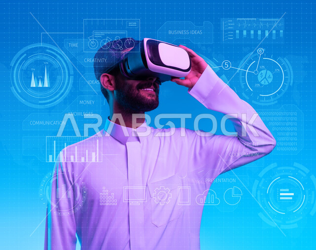 Using the three-dimensional hologram feature, interacting, merging and simulating the imaginary ...