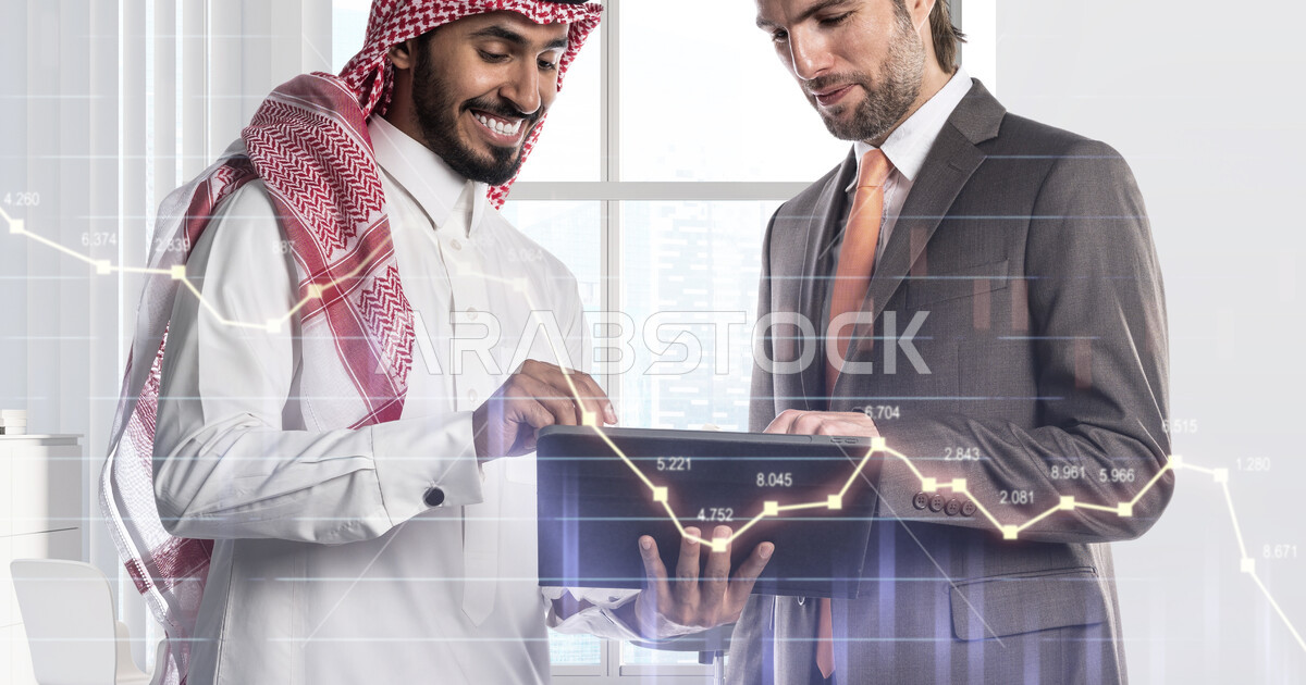 الوقوف بإيماءات السرور والحماس لزيادة تداول الأرباح المالية, مراقبة ...