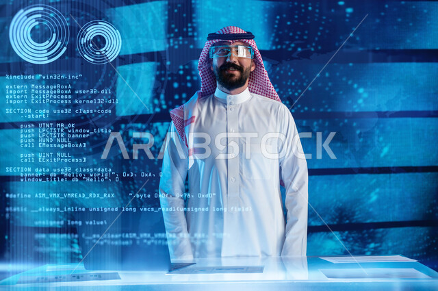 Working in technology companies and modern future technology, a smiling ...