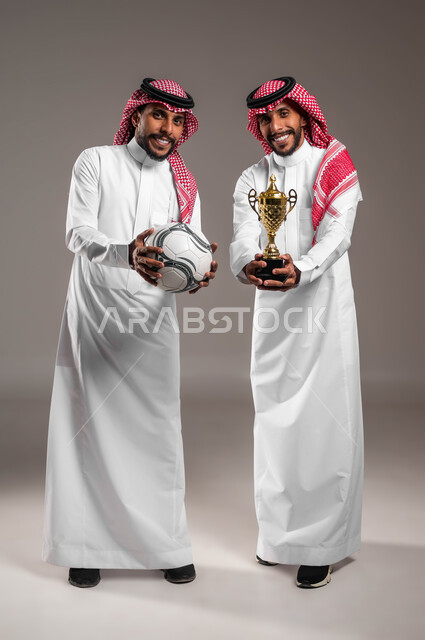 Looking at the camera with gestures of joy and happiness, portrait of ...