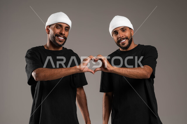 Love and affection between siblings, a close-up portrait of two smiling ...
