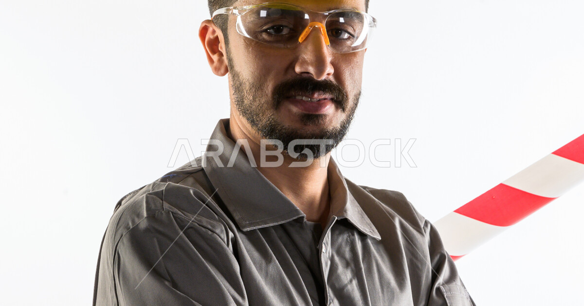 Portrait of a young Saudi Gulf man working as a technical engineer ...