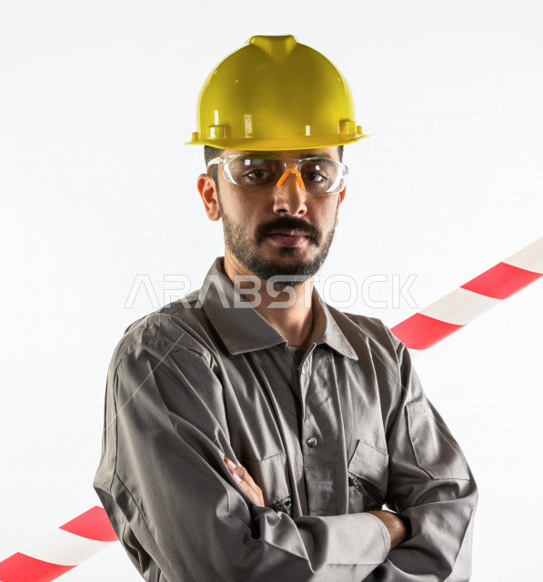 Portrait of a young Saudi Gulf man working as a technical engineer ...