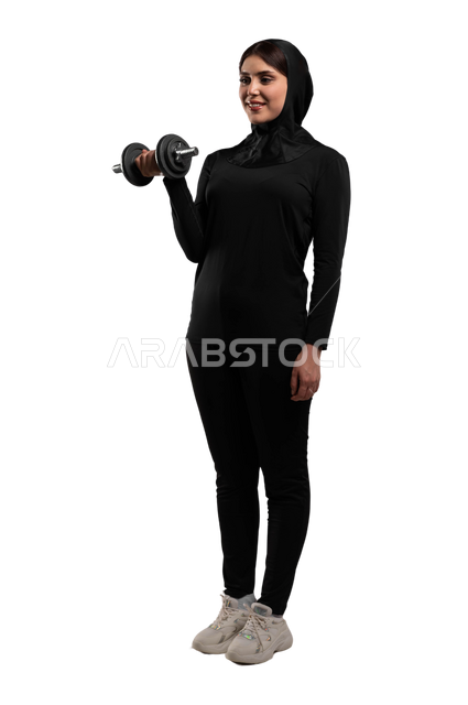 Maintaining health and physical fitness, a portrait of a Saudi Arabian ...