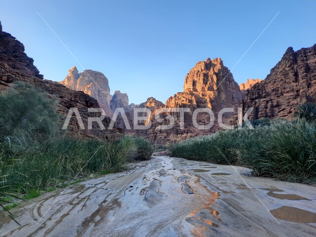 Desert areas and clay lands in the prairies, mountain ranges and rock ...
