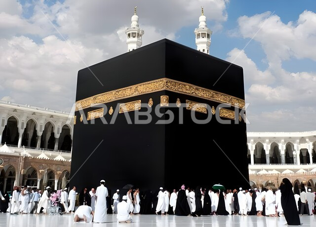 Performing Hajj and Umrah rituals, circumambulation of pilgrims and ...