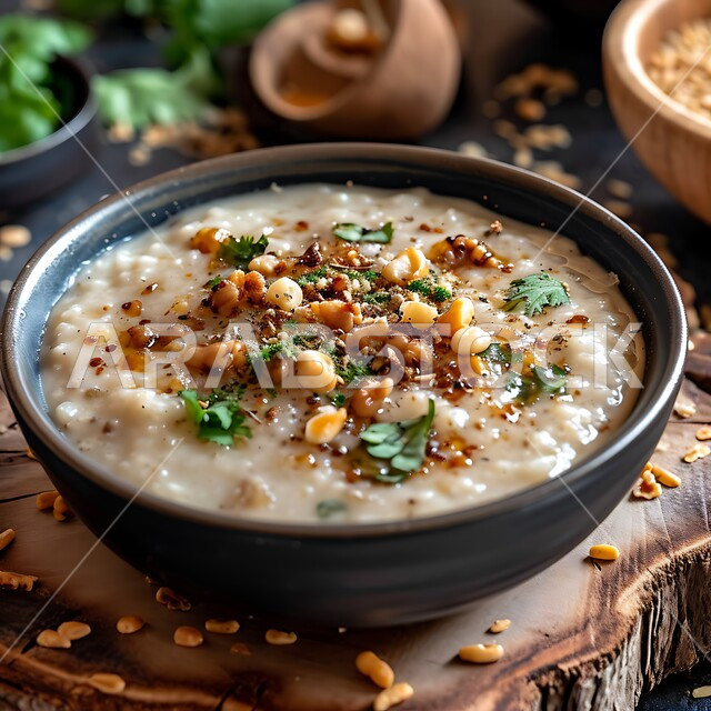 A dish of traditional Jareesh food, popular Saudi Arabian Gulf dishes ...